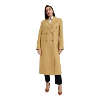 Loulou Studio Femme, Manteaux, Beige, Taille: 42 FR Temo Manteau Crois&eacute;