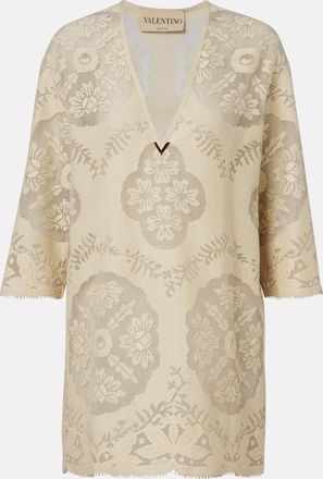 Valentino Tunique VGold en coton m&eacute;lang&eacute;