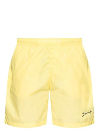 Givenchy short de bain &agrave; logo brod&eacute; - Jaune