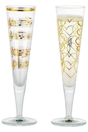Ritzenhoff Champagnerglas Goldnacht, Gold, Glas, 2-teilig, 205 ml, 7.2x24x7.2 cm, Fsc, Made in Germany, Essen & Trinken, Gl&auml;ser, Champagner- & Sektgl&auml;ser