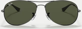 Ray-Ban Cockpit Piloten-Sonnenbrille mit gr&uuml;nem Glas in Gunmetal-Grau