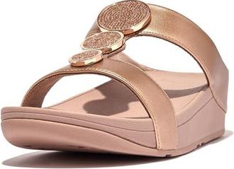 FitFlop Halo Bead-Circle Metallic H-Bar Slides