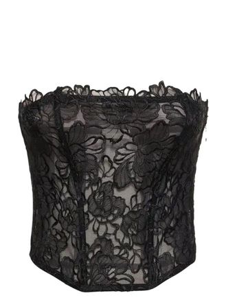 Fleur du Mal haut-corset Whitney à broderies - Noir