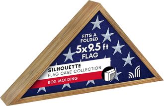 Americanflat Gro&szlig;e Flaggenvitrine - passend f&uuml;r gefaltete 12,7 x 24,1 cm gro&szlig;e Grabflaggen - Silhouetten-Kollektion - Schaukasten f&uuml;r Wand oder Tischplatte - Scheu
