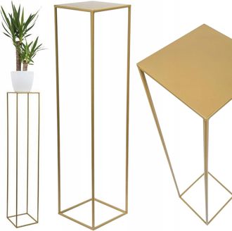 HowHomely Blumenst&auml;nder Metall Gold 100 cm Hoch - Solider und Robuster Blumenhocker Metall - Pflanzenst&auml;nder f&uuml;r die Dekoration in Wohnzimmer Schlafzimmer oder 