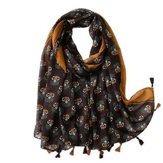 Generic &Eacute;charpe ch&acirc;le en viscose florale 180 cm pour hijab musulman, grande taille, bandeau tendance pour femme, quatre saisons, Couleur 20, taille unique