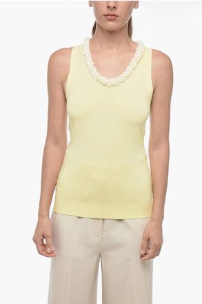 Jil Sander Tank Top with Sequined Crewneck size 40