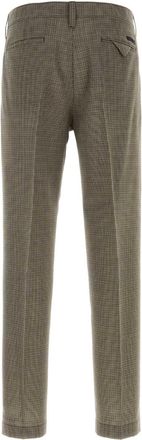 Prada Mens Embroidered Wool Pant Militare Exterior: Virgin Pantaloni Trousers