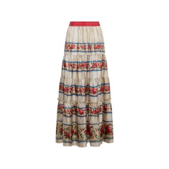 Pierre-Louis Mascia Femme, Jupes, Multicolore, Taille: 38 FR Aloe A-line Skirt