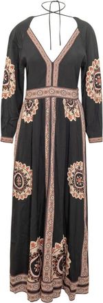 BA&SH Femme, Robes, Gris, Taille: 38 FR Vera V-neck Printed Dress