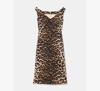 Kate Spade New York Midikleid Mit V-Ausschnitt Und Leopardenmuster