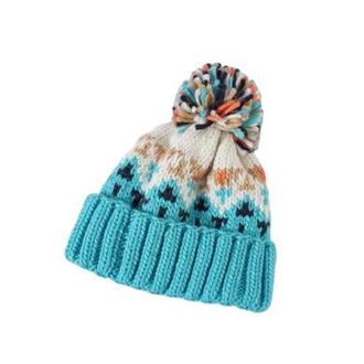 Generic M&uuml;Tze Bonnet dhiver chaud en laine pour femme avec pompon et cache-oreilles Jacquard pour les jours froids, Bleu ciel (01), taille unique