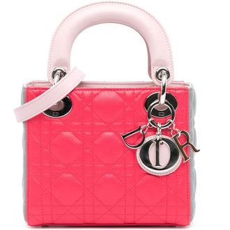 Dior Hobo Bags - Mini Tricolor Lambskin Cannage Lady Dior - Gr. unisize - in Gold - f&uuml;r Damen