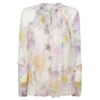 Zimmermann Femme, Blouses et Chemises, Multicolore, Taille: 42 FR Luna Ruffle Billow Blouse