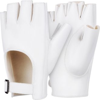Soimiss Halbfingerhandschuhe F&uuml;r Damen Wei&szlig; Fingerlose Handschuhe Tanzkost&uuml;mhandschuhe Leicht Und