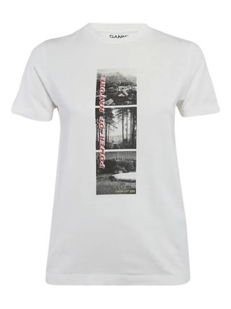 Ganni t-shirt pre-owned en coton - Blanc