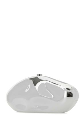 Cult Gaia Womens Caldera Clutch Silver Abs