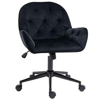 Vinsetto Chaise de Bureau, Fauteuil de Bureau en Aspect Velours, si&egrave;ge pivotant &agrave; 360&deg;, r&eacute;glable en Hauteur, Dossier Arrondi Chaise Ergonomique Charge 120 kg p