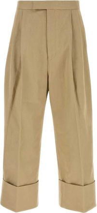 Thom Browne Homme, Pantalons, Beige, Taille: L High-Rise Pleated Pantalons
