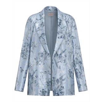 Marella Blumenprint-Blazer - - Jackets - Damen - Blau - S