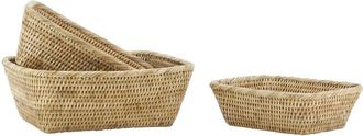 Aubry Gaspard Aubry Gaspard - Série de 3 corbeilles rectangulaire en rotin naturel