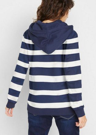 Bonprix Kapuzensweatshirt lockere Passform, gestreiftes Design, aus 100% Baumwolle