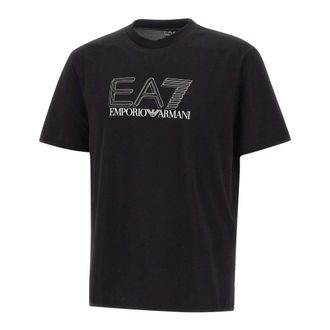 Emporio Armani Emporio Armani Ea7, Homme, Tops, Noir, Taille: XL T-shirt ras du cou en jersey de coton Visibility