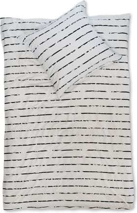 jilda-tex Biber Bettwäsche Winter 135x200 cm + 80x80 cm 100% Baumwolle Feinbiberbettwäsche Edelflanell (Modern Stripes Creme, 135 x 200 cm)