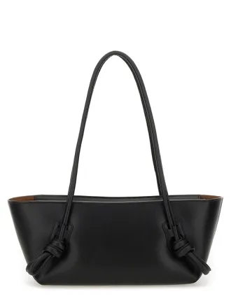Hereu Womens Baguette Bag Fleca Black Leather Shoulder