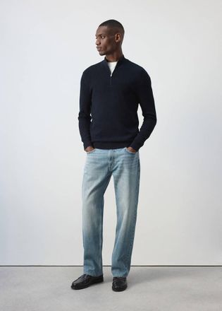 Mango Jean Moby relaxed fit d&eacute;lav&eacute; clair bleu moyen vintage - Homme - 38 - MANGO MAN