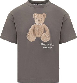 Palm Angels Homme, Tops, Gris, Taille: XS Bear In Mind T-Shirt