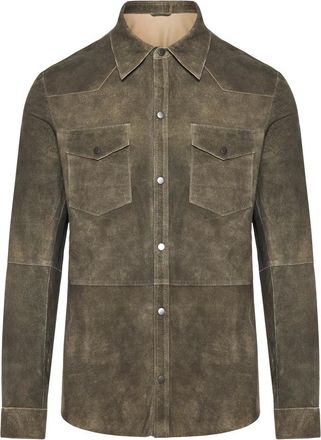 Giorgio Brato Homme, Vestes, Vert, Taille: L Suede Jacket