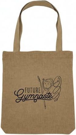 Fabulous Sac Shopping Tote Bag Aspect Lin - Future Gymnaste Sport Passion - Sac de Courses Toile Epaisse 360g Beige Naturel Cabas Port&eacute; Epaule Solide Imprim&eacute; e