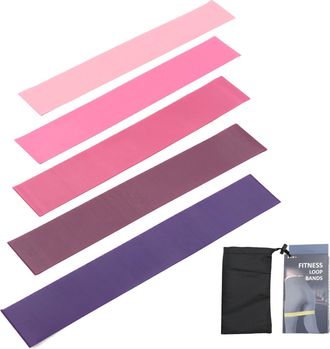 Generico Widerstandsbänder für Übungen, elastische Fitnessbänder, tragbare Ausrüstung mit fünf Stufen für Beine, Arme, Rücken, Oberschenkel, Pilates-Training