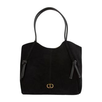 Twinset Femme, Sacs, Noir, Taille: ONE Size Suede Shopper with Knots