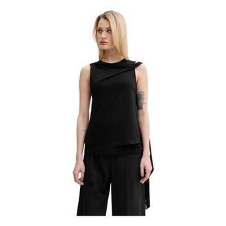 Maison Margiela &Auml;rmelloses Top mit Fransen - - Tops - Damen - Schwarzk - S