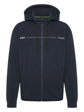 BOSS hoodie &agrave; logo imprim&eacute; - Bleu