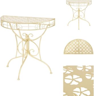 vidaXL Beistelltisch Vintage-Stil Halbrund Metall 72 x 36 x 74 cm Gold - Halbrund Tisch - Beistelltisch - Metalltisch - Vintage Stil - Goldener Tisch