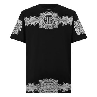 Philipp Plein Homme, Tops, Noir, Taille: 2XL T-Chemises