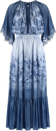 Ermanno Scervino Femme, Robes, Bleu, Taille: 38 FR Long Floral Dress