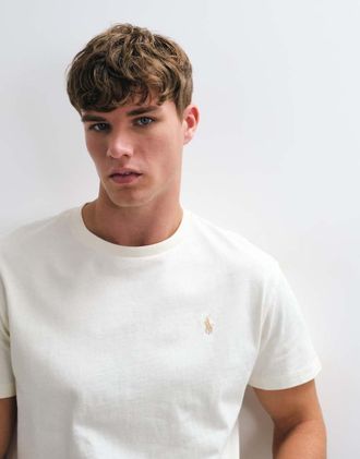 Polo Ralph Lauren t-shirt coupe classique avec logo icon en blanc cass&eacute;