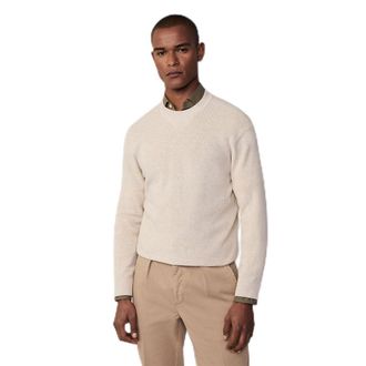 Hackett Herren Strukturierter Stricksweat Pullover, Braun (Stone), Large