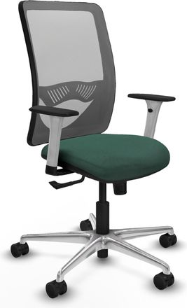 Piqueras y Crespo Gr&uuml;ner Schreibtischstuhl Zulema mit wei&szlig;en und schwarzen Armlehnen, h&ouml;henverstellbare Lendenwirbelst&uuml;tze, ausgestattet mit 3 Positionen und Schneidsch