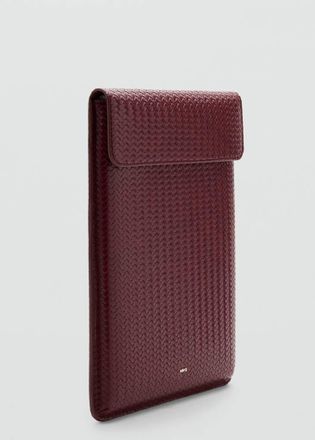 Mango Geflochtene Laptop-H&uuml;lle bordeaux - Damen - Einheitsgr&ouml;&szlig;e - MANGO