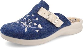 FLY FLOT Femme Ciabatta Donna Pet Riciclato Con Fibbia Regolabile, Sottopiede Panno, Suola in Poliuretano 3cm Mule, Bleu, 38 EU