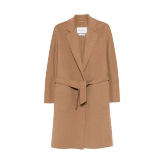 Max Mara Mantel mit Bindeg&uuml;rtel - - Coats - Damen - Braun - XS