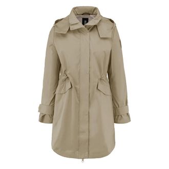 Bomboogie Femme, Manteaux, Beige, Taille: 46 FR Trench r&eacute;sistant &agrave; leau avec capuche