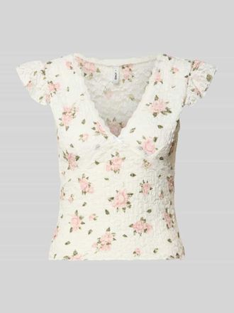 Only Slim Fit Top mit tiefem V-Ausschnitt Modell SAGA