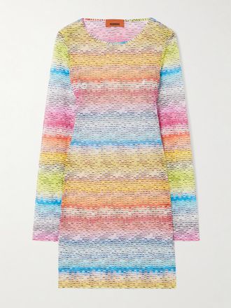 Missoni Mare Minikleid Aus Bedrucktem Stretch-tüll - Mehrfarbig
