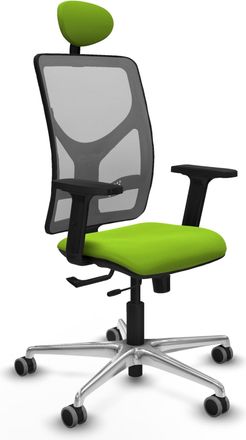 Piqueras y Crespo Moderner B&uuml;rostuhl mit 2D-Armlehnen, h&ouml;henverstellbarer Lendenwirbelst&uuml;tze und festem Kopfteil, ausgestattet mit Syncro/Traslack und Schneideschaum, G